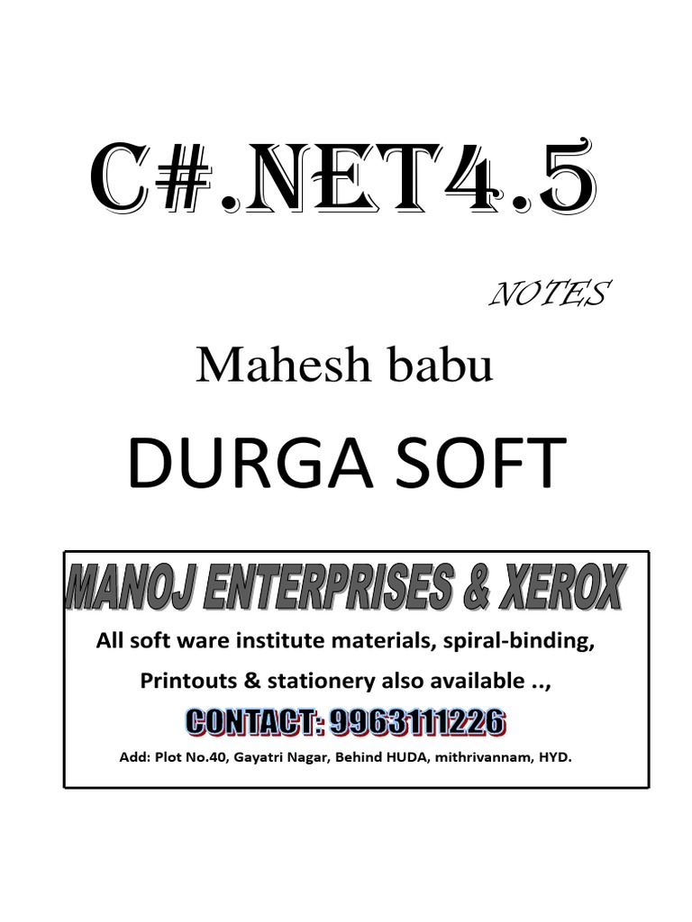 C# .NET Tutorial PDF Notes by Industry Expert PDF | PDF