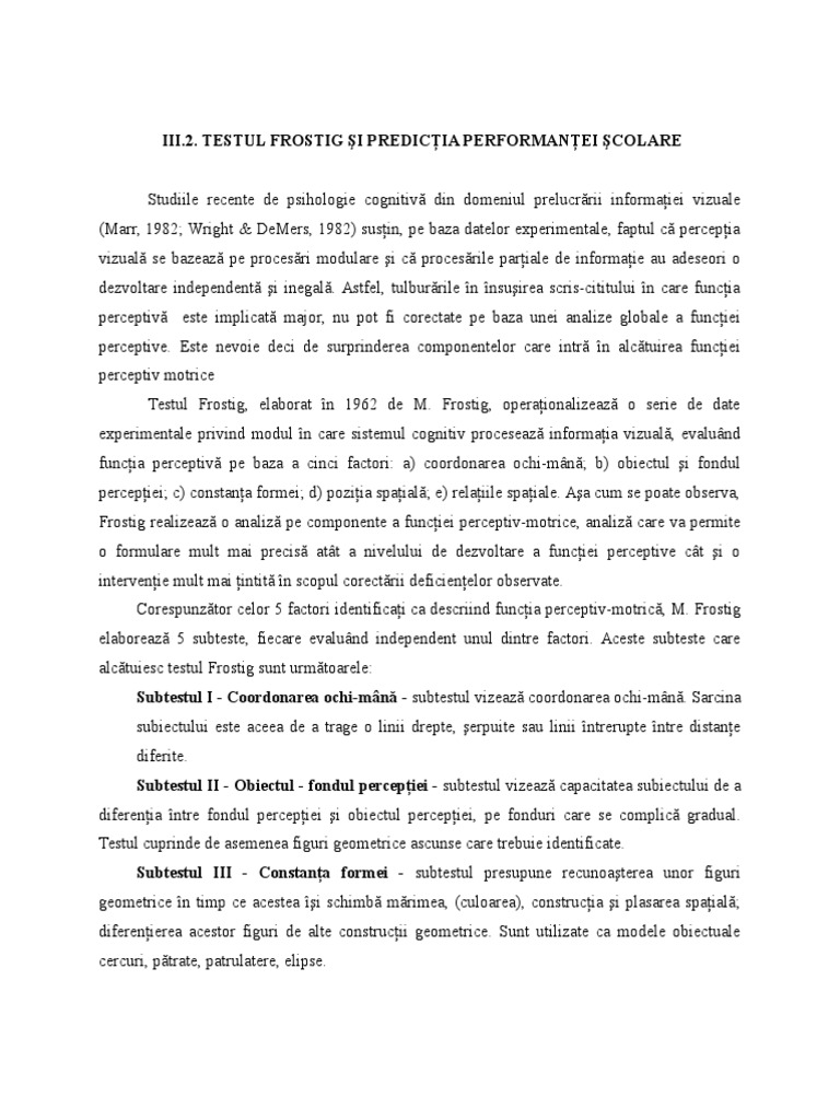 Testul Frostig | PDF