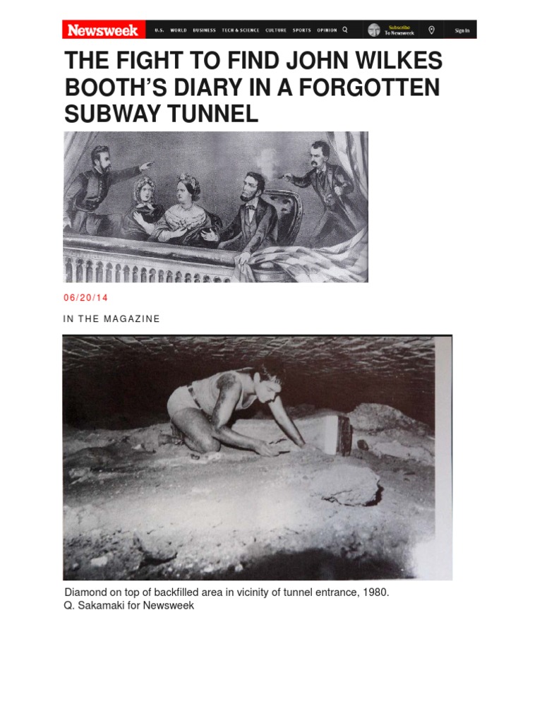 John Wilkes Booth's Diary Discovery Quest | PDF | Manhattan | Brooklyn