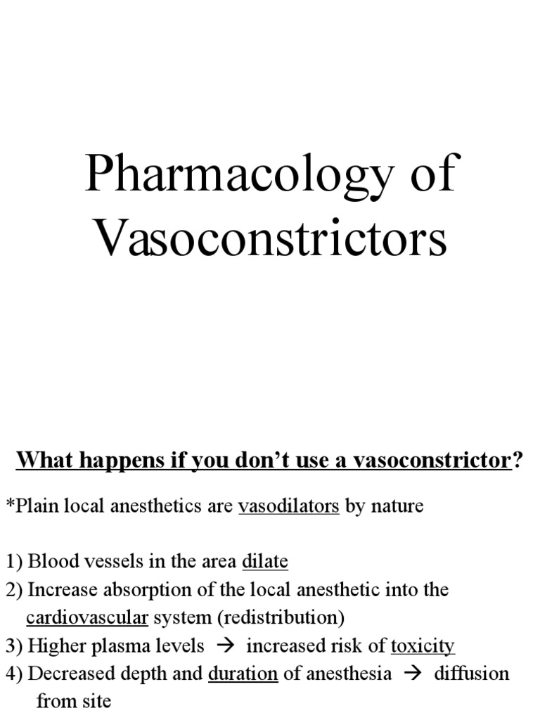 Pharmacology of Vasoconstrictors | Epinephrine | Vasodilation