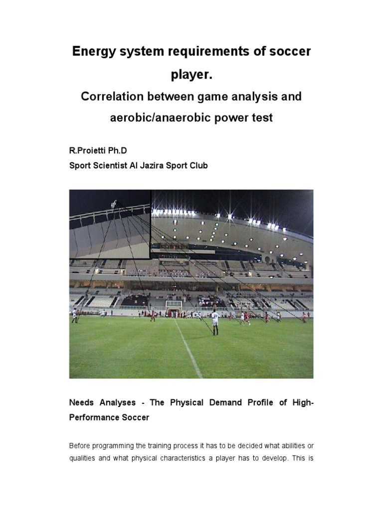 Energy System Requirements of Soccer Player | Aerobic Exercise | Heart Rate