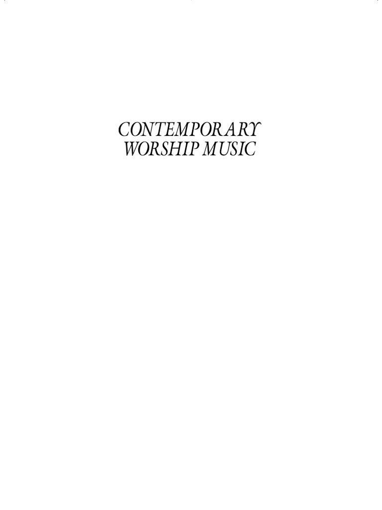 Contemporary Worship Music-A Biblical Defense | PDF | Contemporary ...
