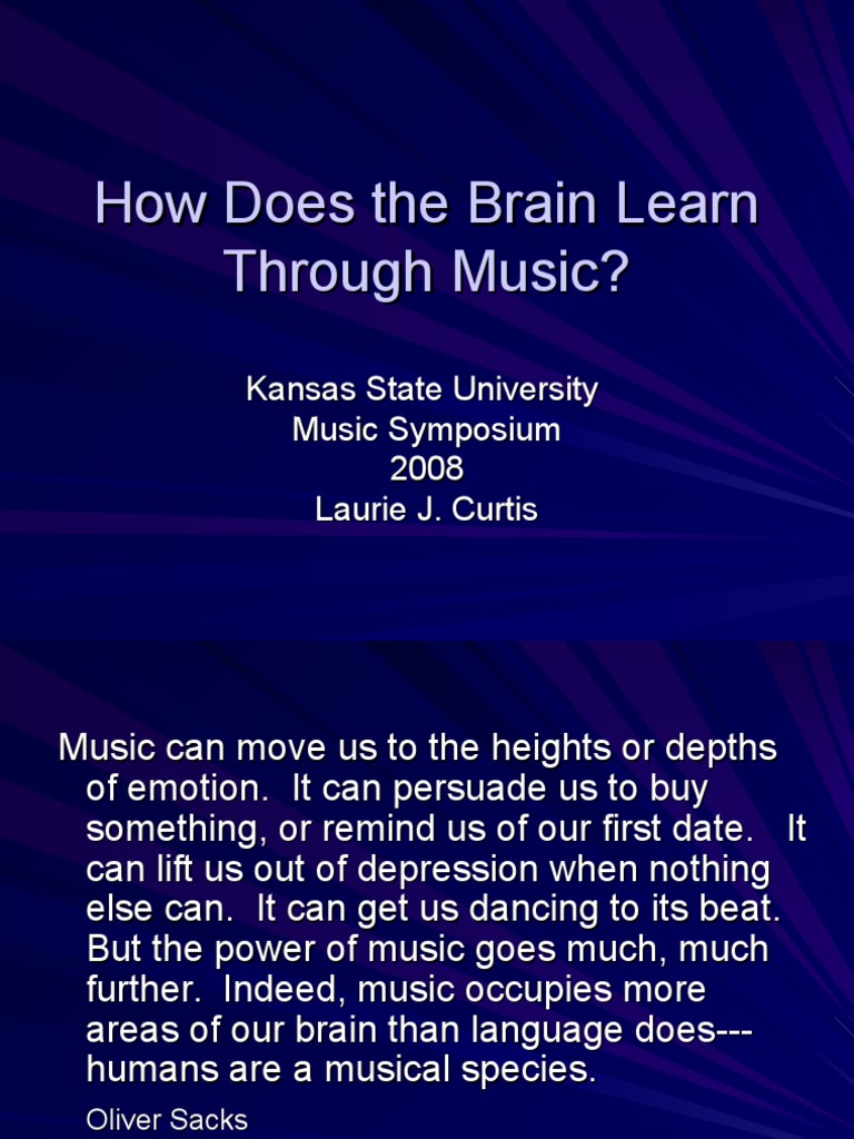How Does The Brain Learn Through Music | Download Free PDF | Memory ...