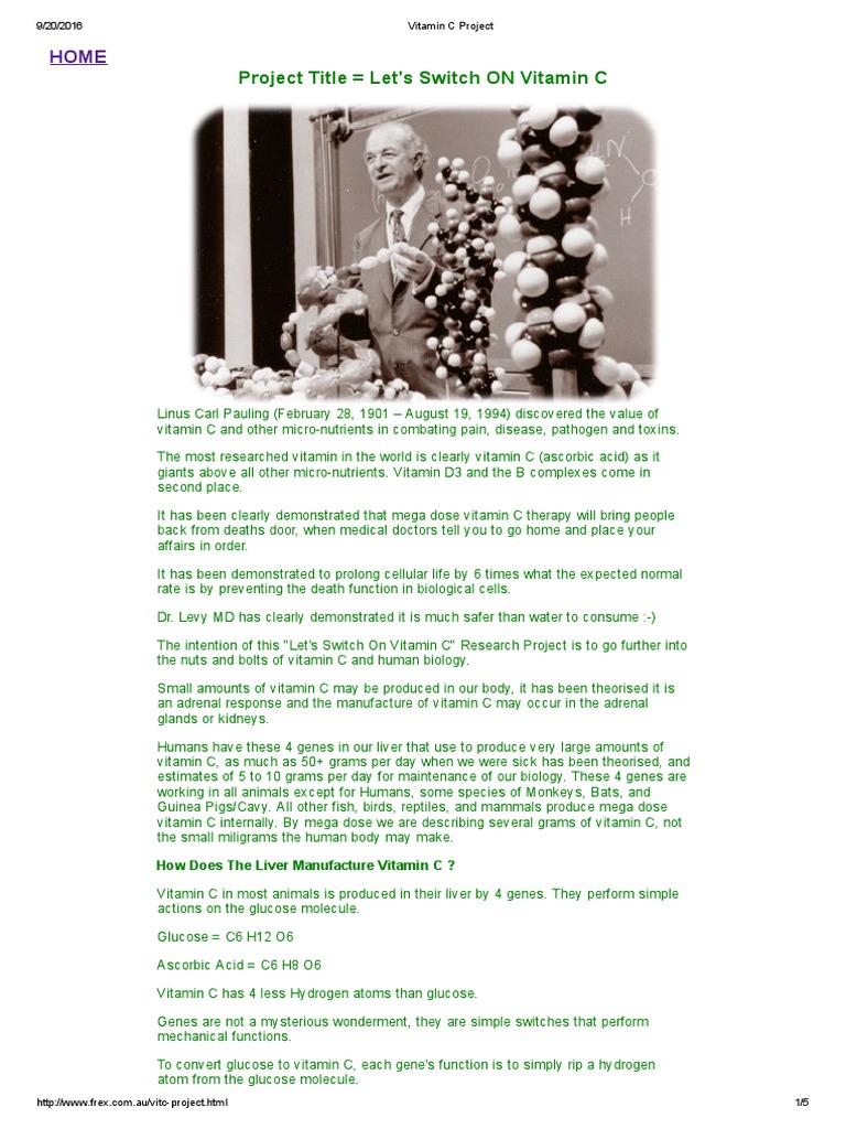 Project Title Let's Switch ON Vitamin C | PDF | Vitamin C | Vitamin
