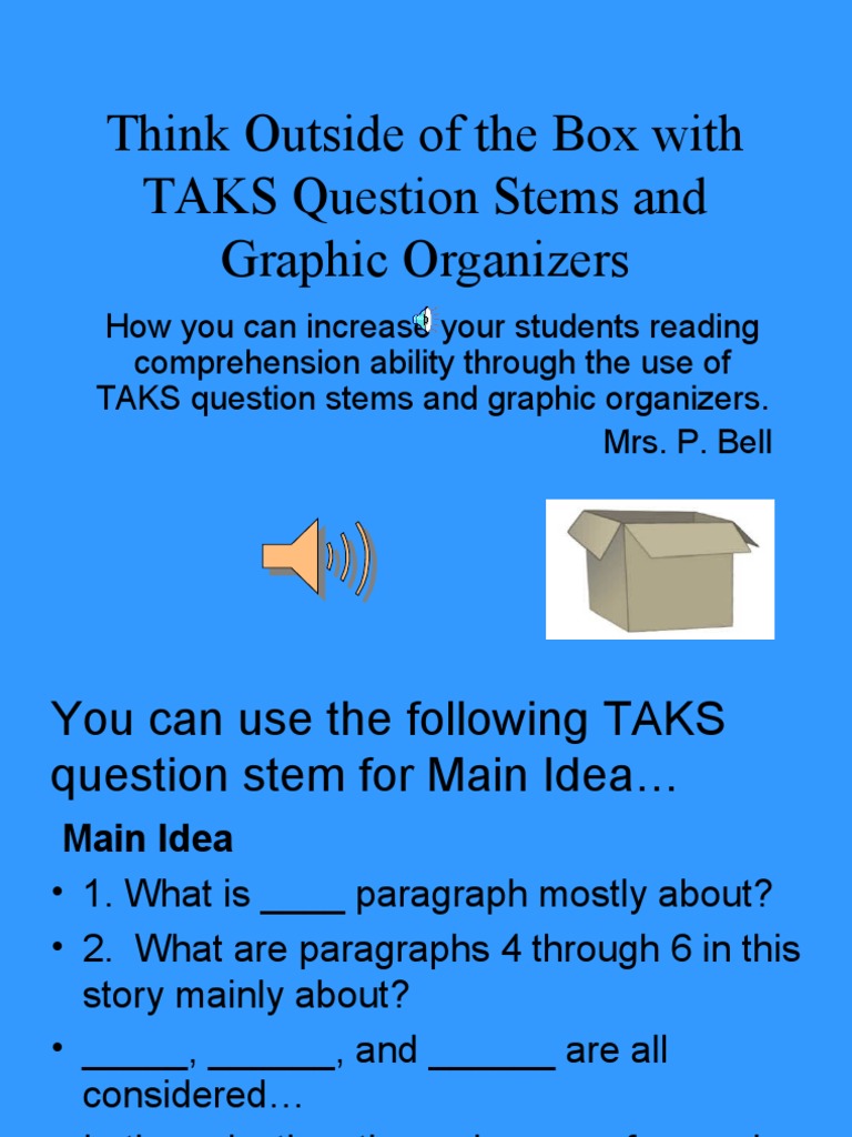 Think Outside of The Box With TAKS Stems and Graphic Organizers | PDF ...