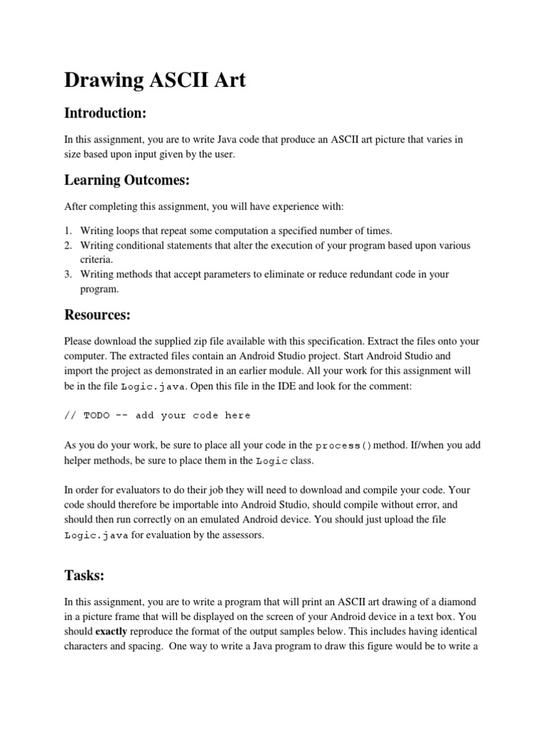 Drawing ASCII Art | PDF | Computer Program | Programming