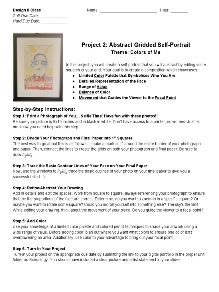 Abstract Self-Portrait Project Guide | PDF | Photograph | Drawing