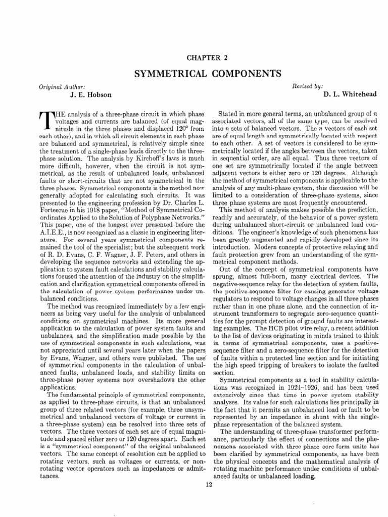 Symmetrical Components | PDF | Euclidean Vector | Electrical Impedance