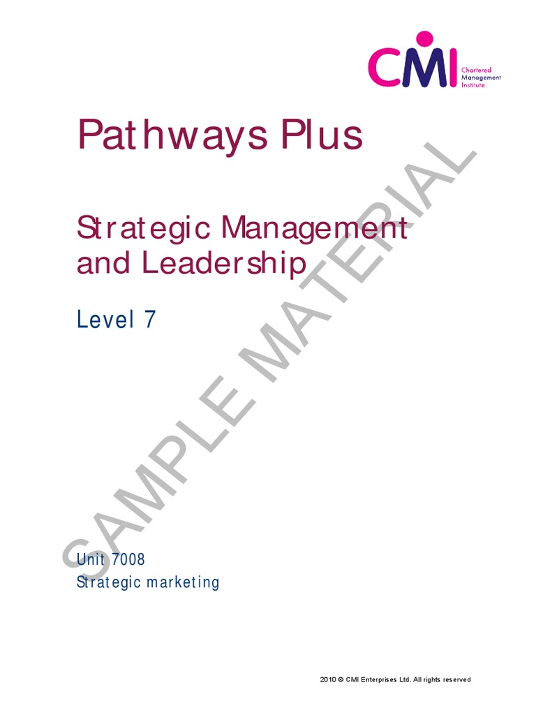 Sample Unit 7008 Marketing | PDF | Strategic Management | Strategic ...