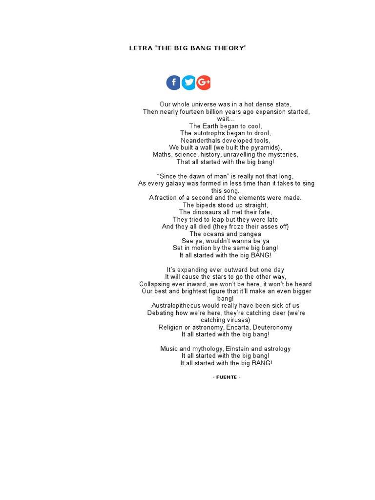 Letra The Big Bang Theory | PDF
