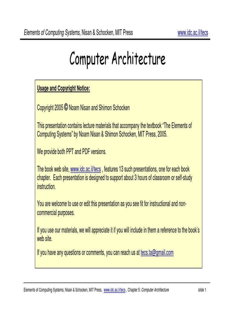 Computer Architecture Computer Systems | Download Free PDF | Instruction Set | Central ...
