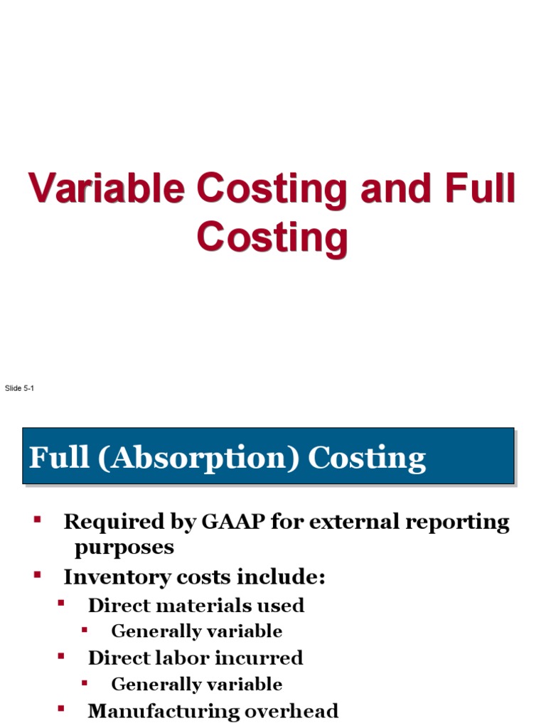 Full and Variable Costing | PDF | Inventory | Income Statement