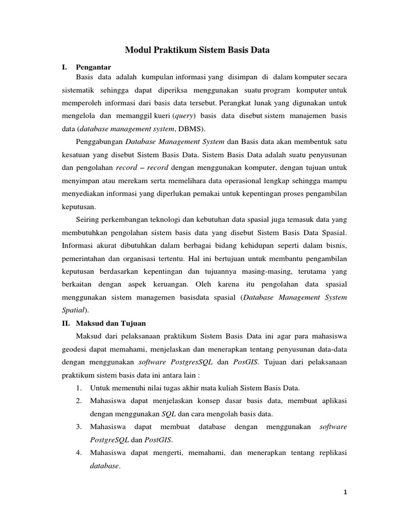Modul Praktikum Sistem Basis Data | PDF
