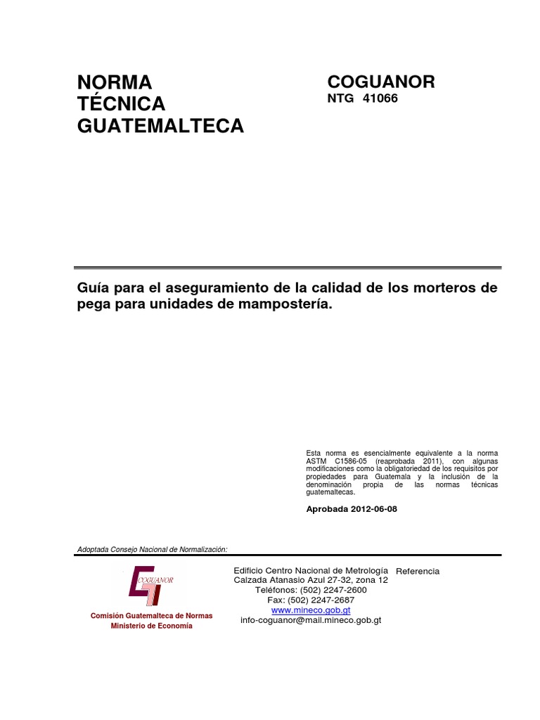 Norma NTG 41066 Astm c1586 PDF | PDF | Tecnología