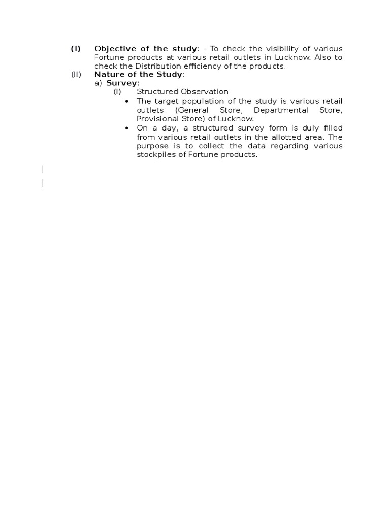 Objective of The Study: - To Check The Visibility of Various | PDF