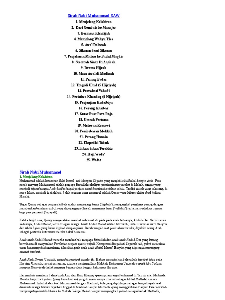 Sirah Nabi Muhammad | PDF