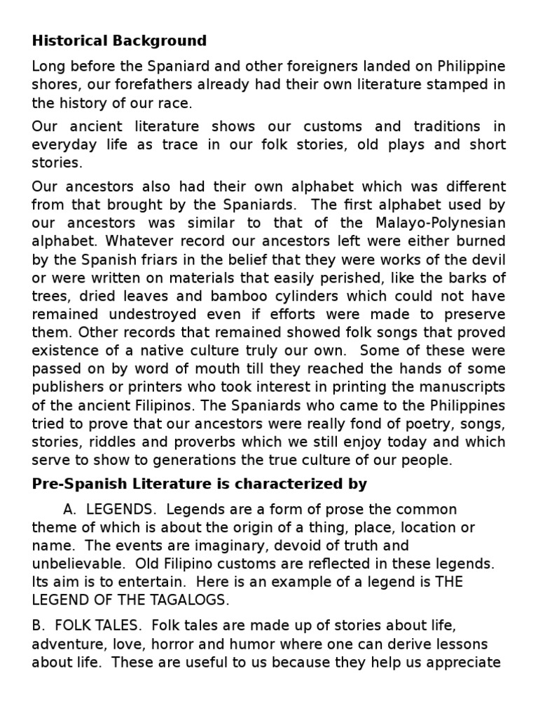 Pre Spanish | PDF | Epic Poetry | Folklore