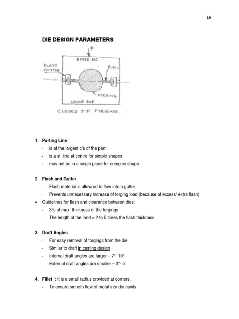Die Design Parameters in Forging | PDF