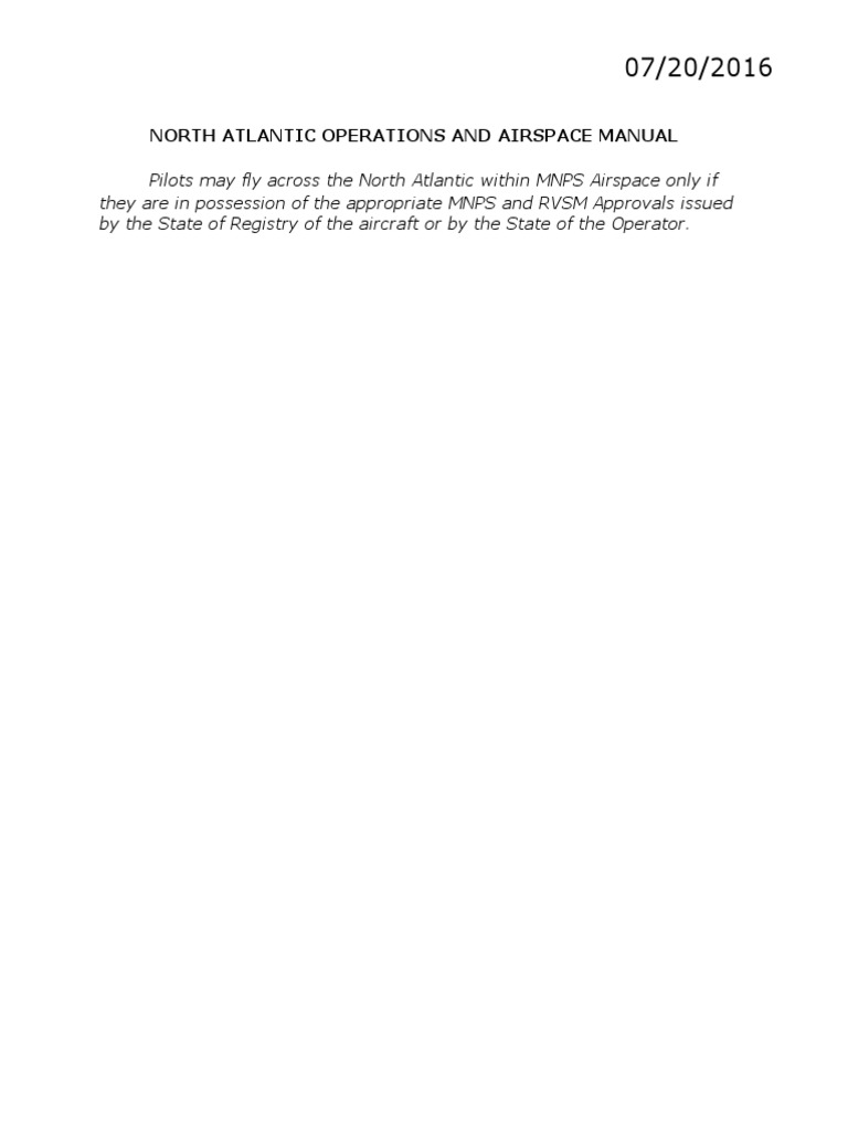North Atlantic Operations and Airspace Manual | PDF | Aviation | Air ...