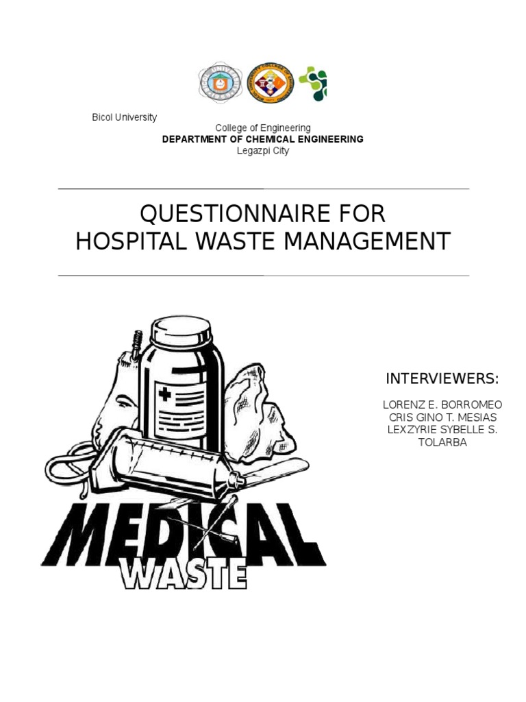 Hospital Waste Management Questionnaire | PDF | Hospital | Waste Management