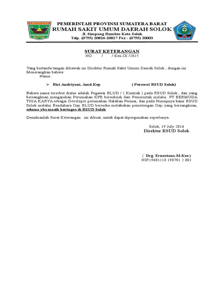 Kop Surat Rsud | PDF