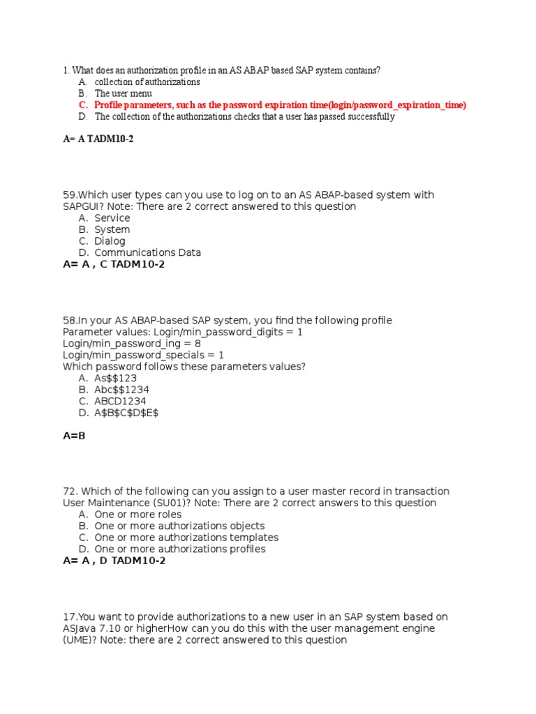 User Administration Questions | PDF