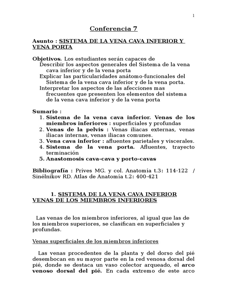 Sistema Venoso: Vena Cava y Porta | PDF | Abdomen | Hígado