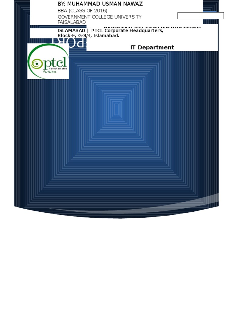 Usman Internship at PTCL | PDF | Debits And Credits | Enterprise ...