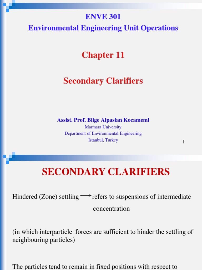 Clarifier Design Chap 11 | PDF | Sewage Treatment | Chemical Engineering