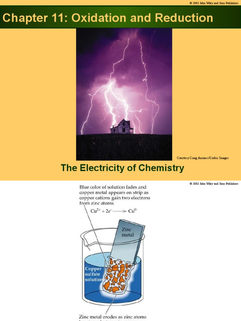 Chapter 11: Oxidation and Reduction: The Electricity of Chemistry | PDF ...