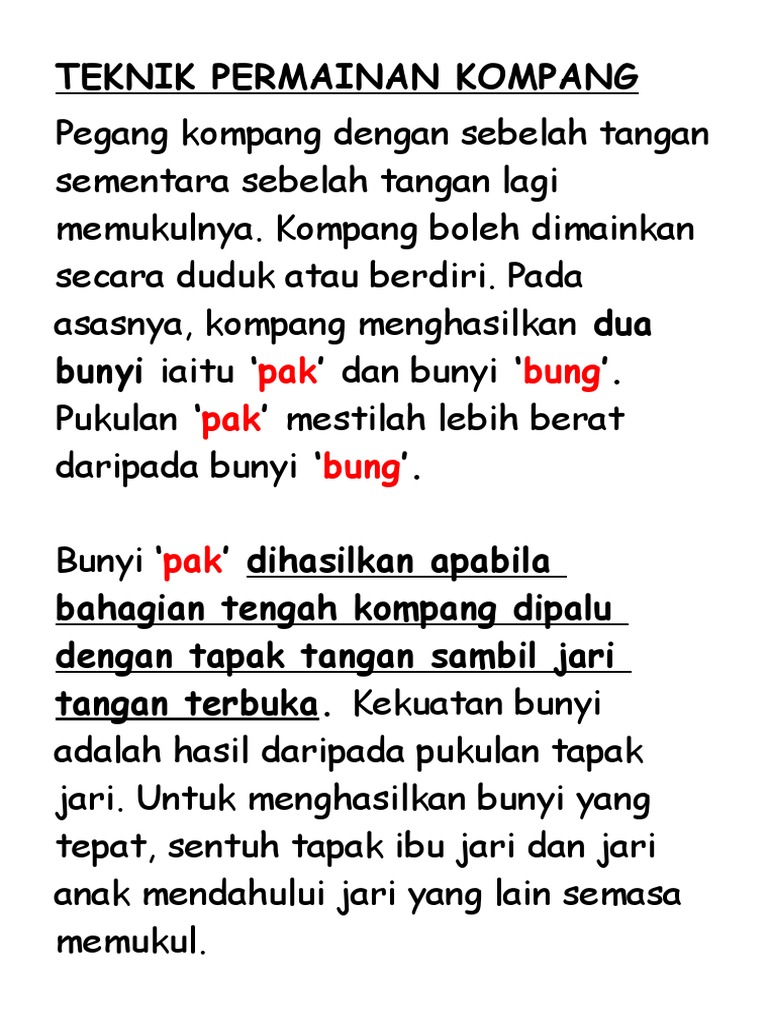 Teknik Permainan Kompang | PDF