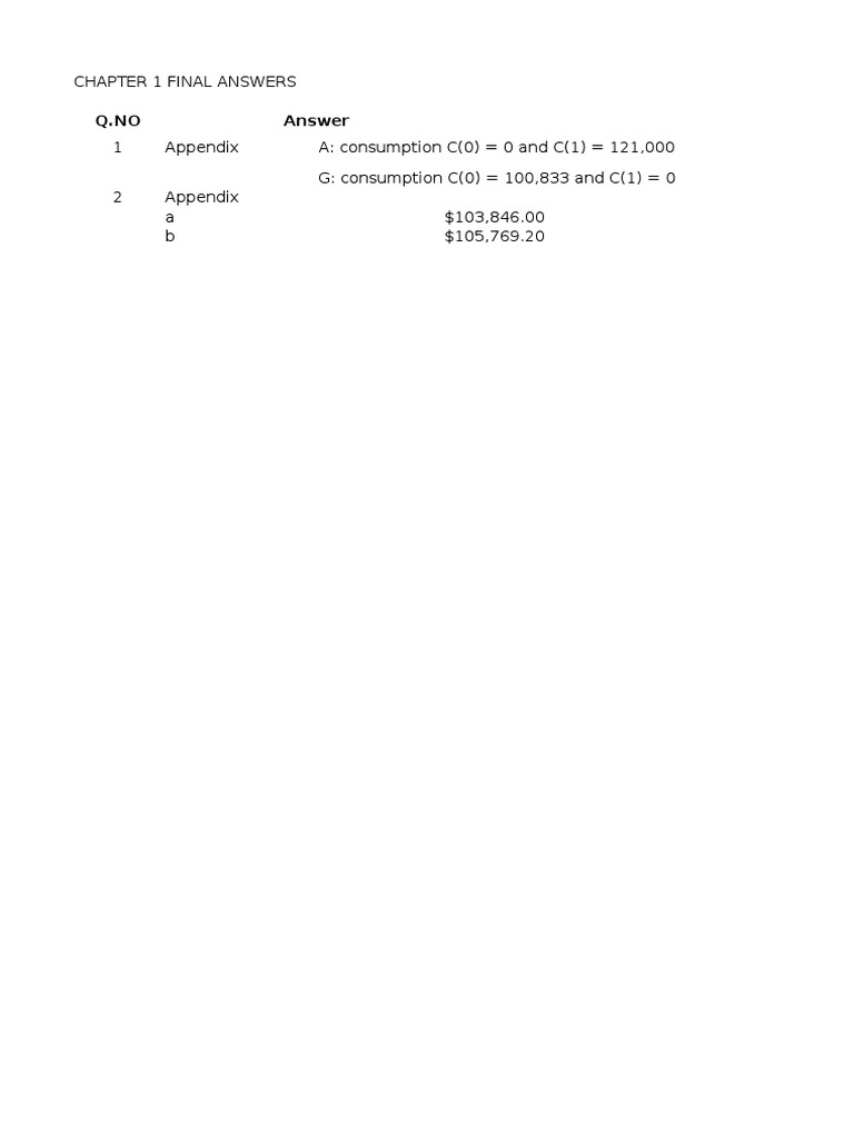 Q.No Answer: Chapter 1 Final Answers | PDF