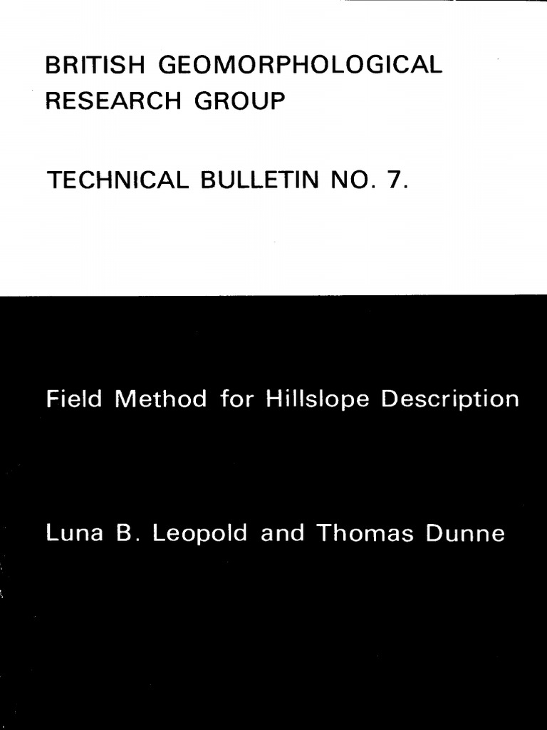British Geomorphological Research Group: Field Method For Hillslope ...