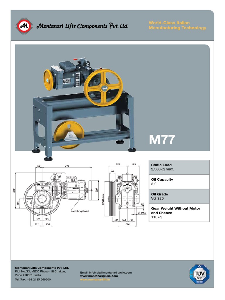 Montanari M77 Machine Specifications | PDF