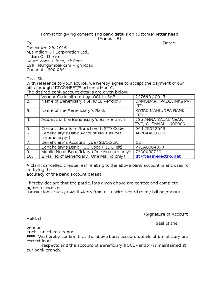 IOCL Refund Claim Form
