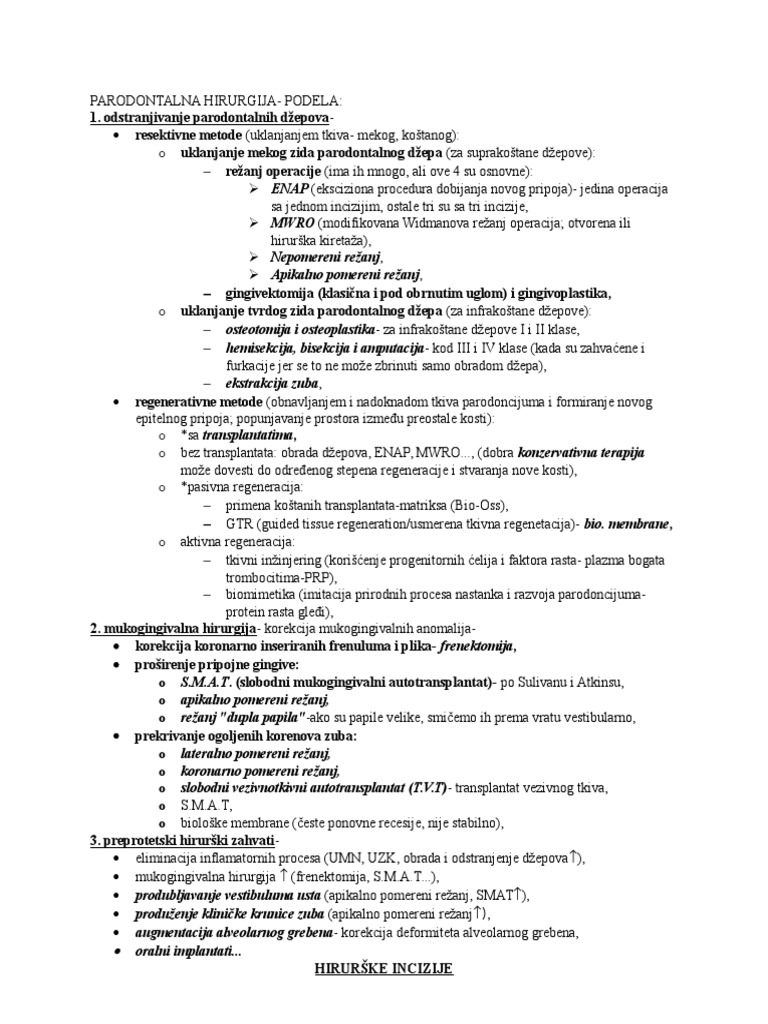 HIRURŠKA Klinicka PARODONTOLOGIJA | PDF