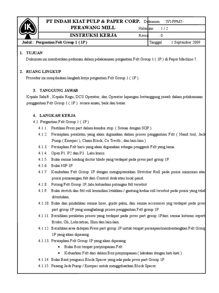 Pergantian Felt (1P) | PDF