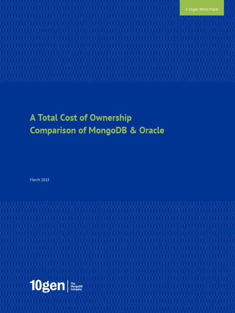 10gen Tco Mongodb Vs Oracle Pdf Oracle Database Scalability