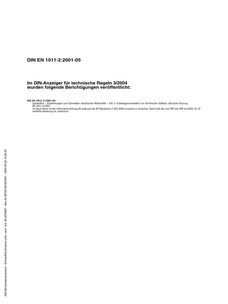 Din en 1011-2 | PDF