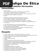 Ejemplos de Código de Ética Personal | PDF
