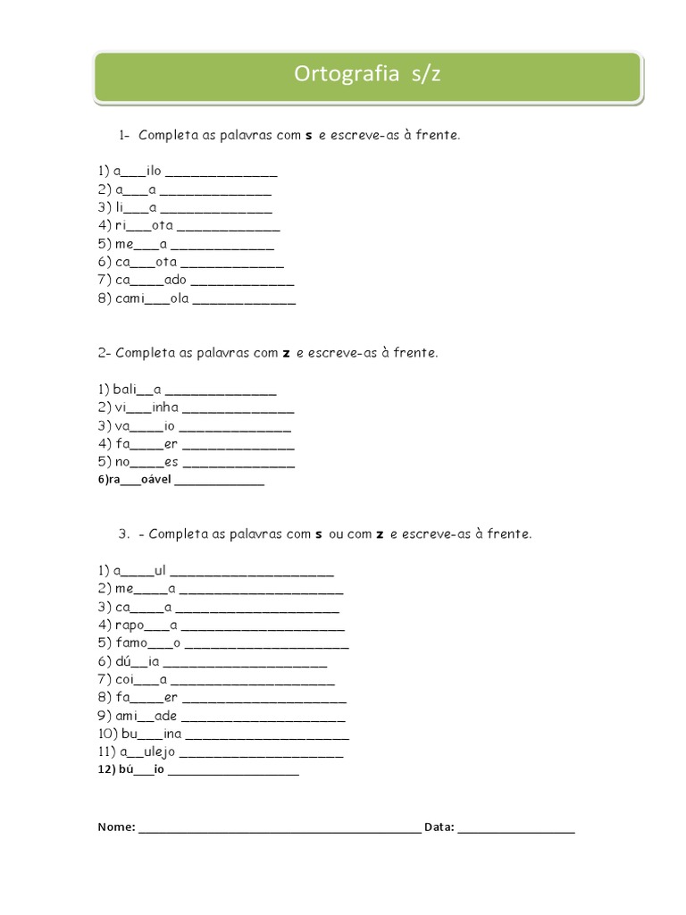 Ortografia S Ou Z PDF | PDF