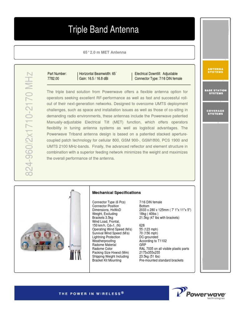 Powerwave PDF | PDF | Antenna (Radio) | Broadcast Engineering