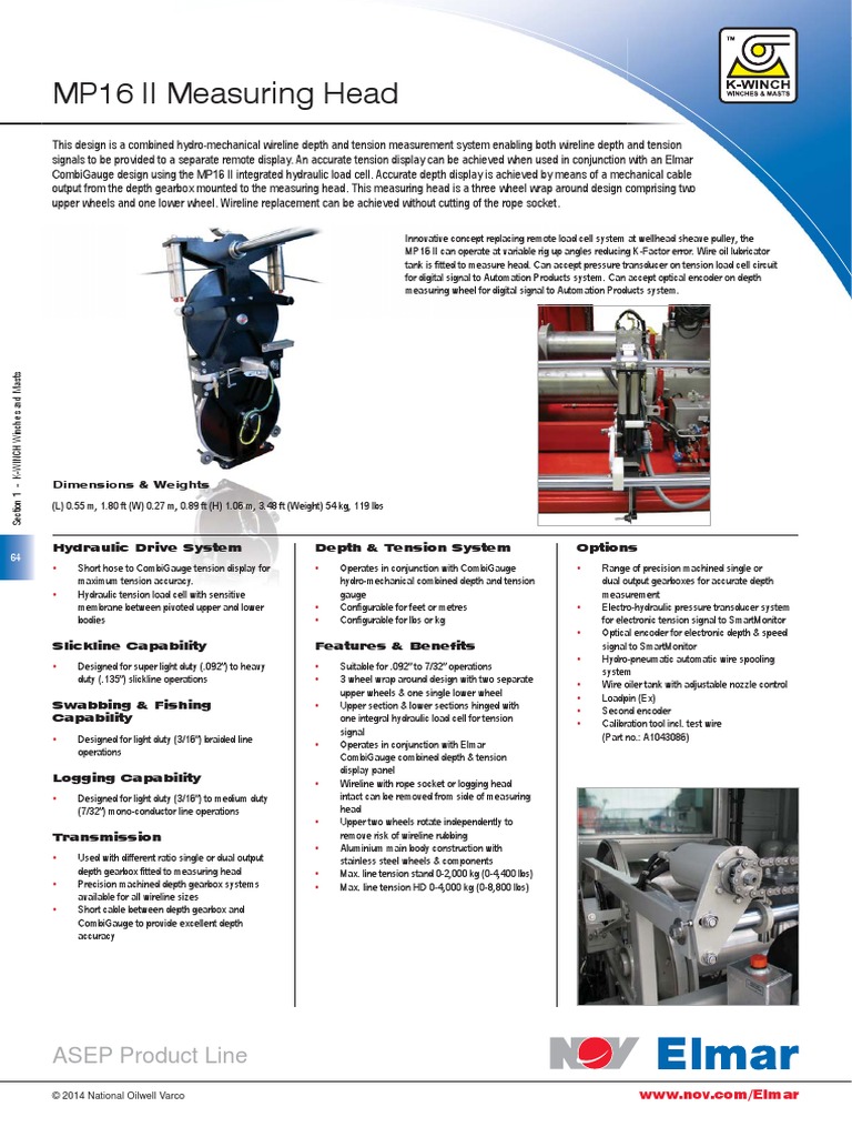 K-Winch Mp16 II Measuring Head | PDF | Transmission (Mechanics) | Equipment
