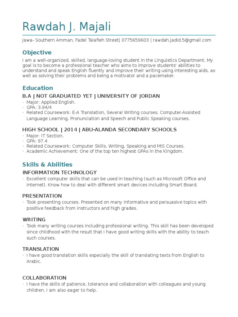 Colored Resume | PDF