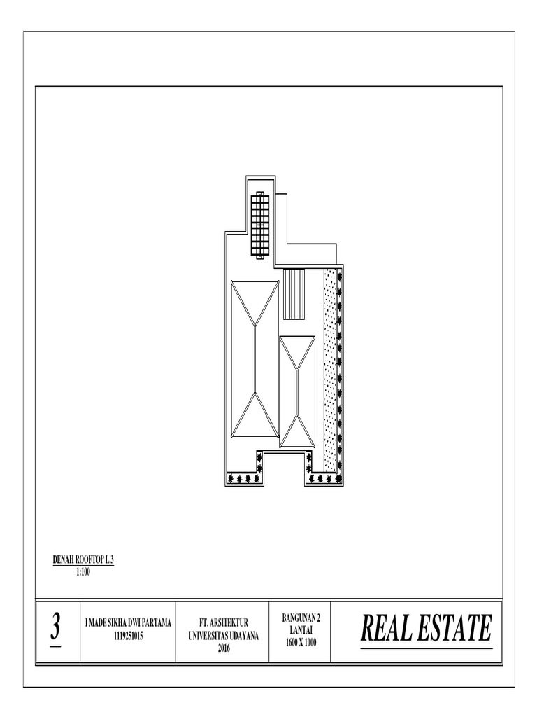 Real Estate 3: Denah Rooftop L.3 1:100 | PDF | Home & Garden