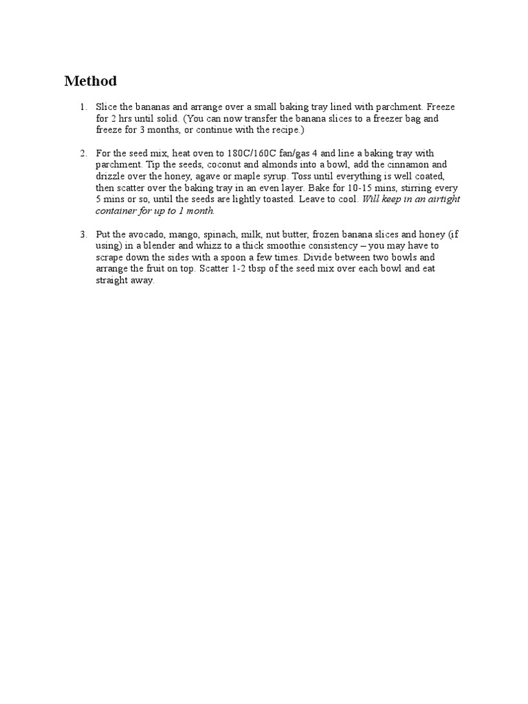 Method: Container For Up To 1 Month | PDF