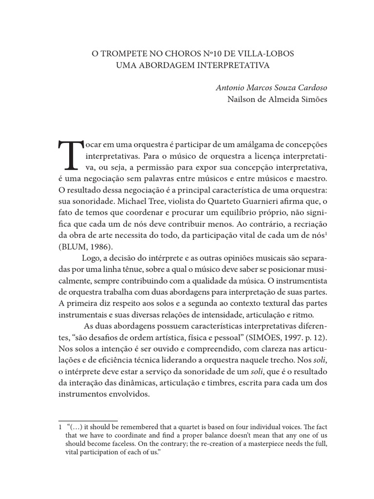 Choros 10 - Villa Lobos | Download grátis PDF | Orquestras | Trombeta