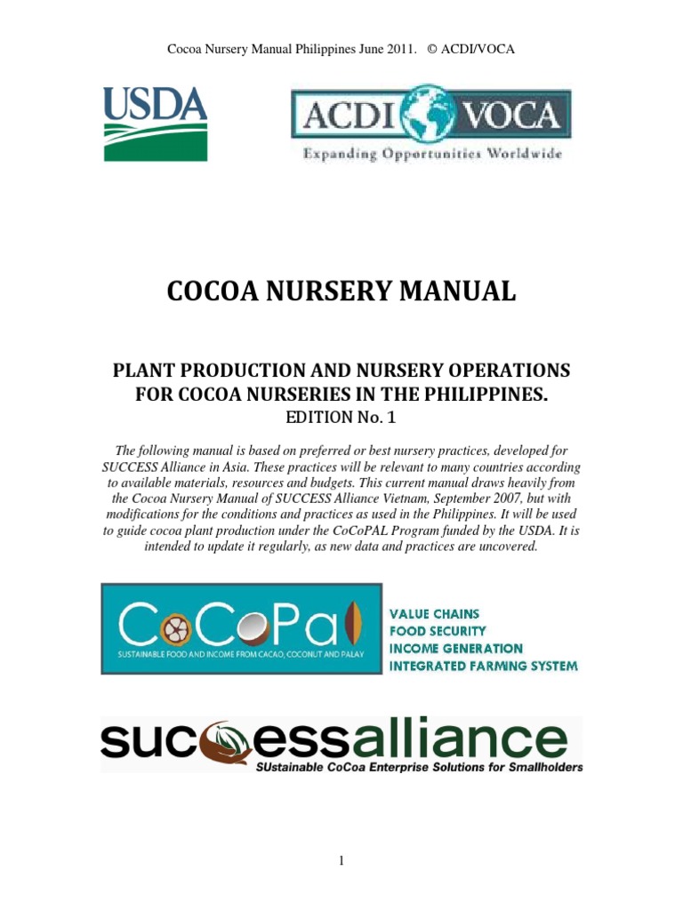 Cocoa Nursery Manual 2011 PDF | PDF