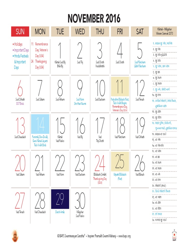 2017 Tithi Calendar PDF | PDF