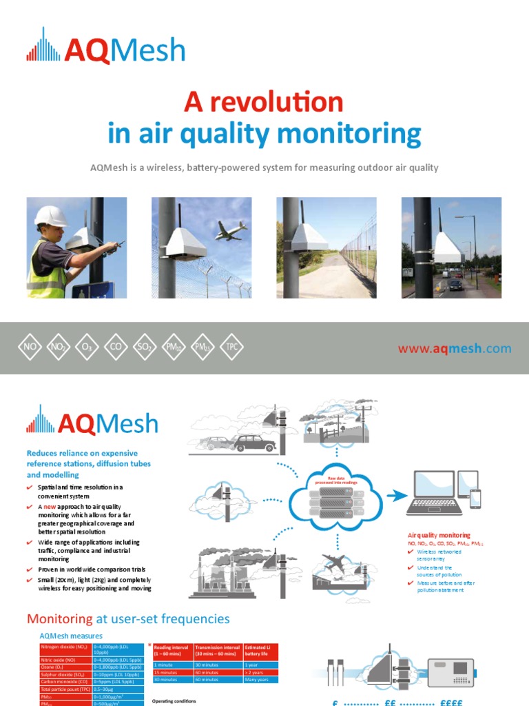 AQMesh Brochure | Download Free PDF | Nitrogen Dioxide | Air Pollution